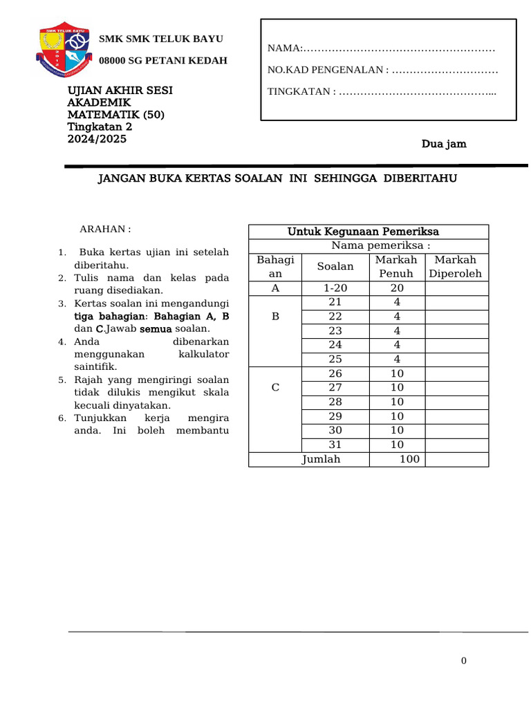 Uasa T2 Mate Bincang 2 Delima | PDF