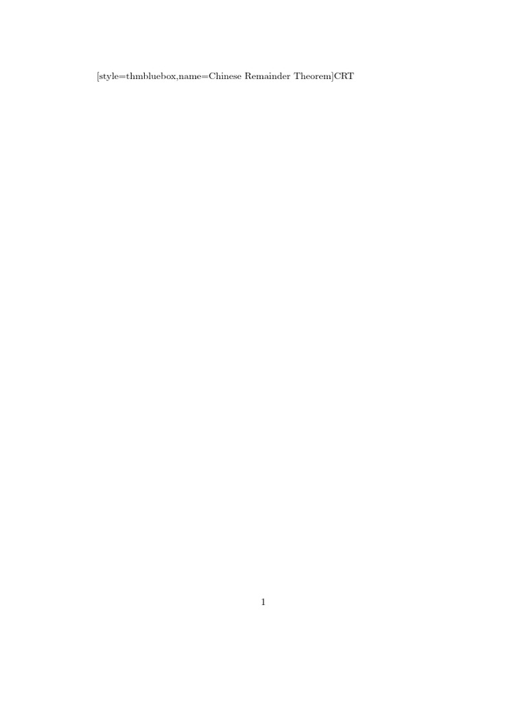 CRT - Chinese Remainder Theorem1 | PDF | Prime Number | Mathematics