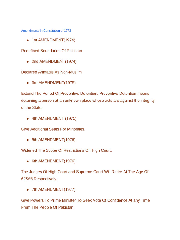 Amendments to the 1973 Constitution | PDF | Government | Public Law