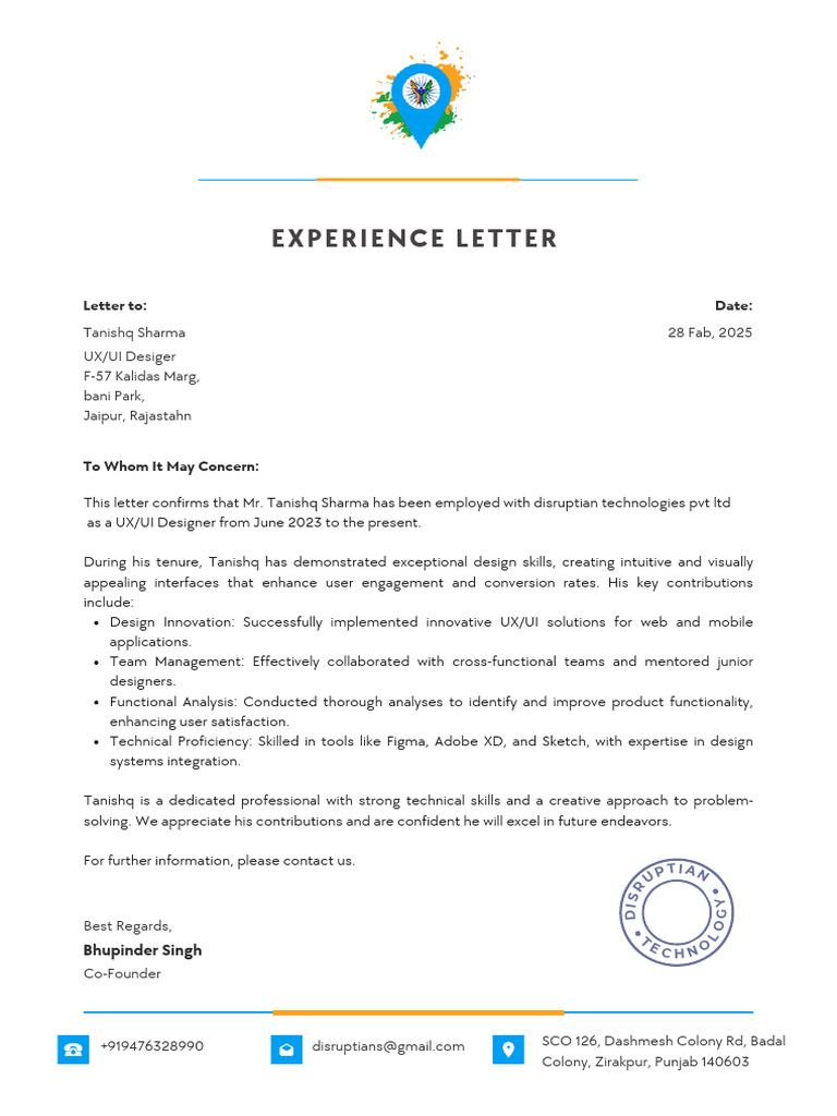 Tanishq Sharma UX/UI Designer Experience | PDF