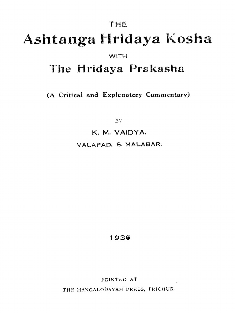 Ashtanga Hridaya Kosha | PDF