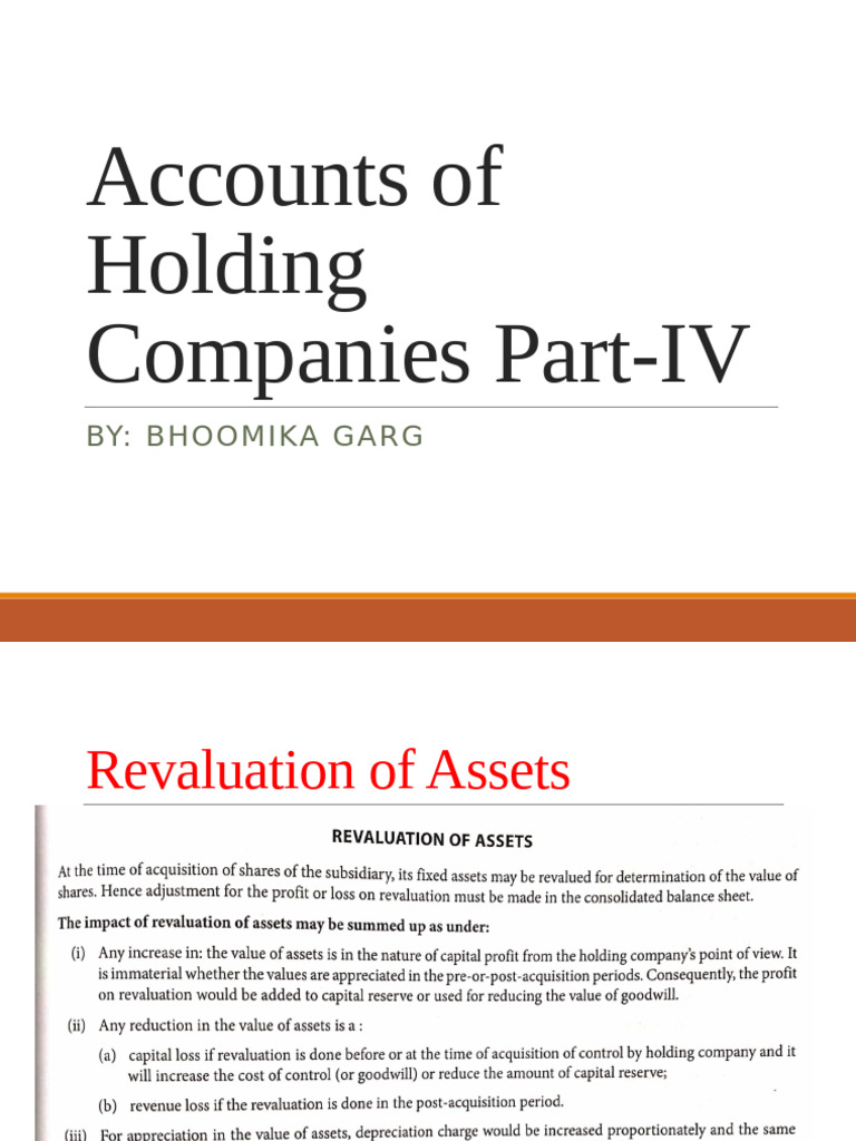 Accounts of Holding Companies Part-IV | PDF | Mergers And Acquisitions ...