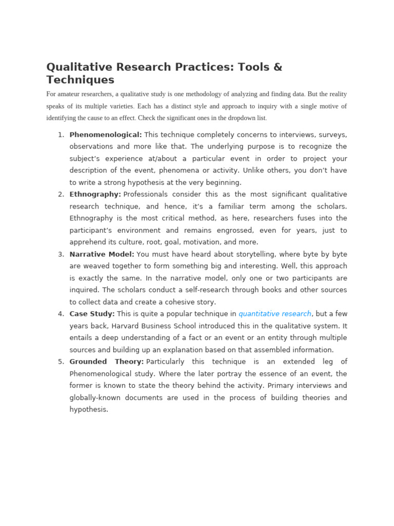 Qualitative Research Practices | PDF