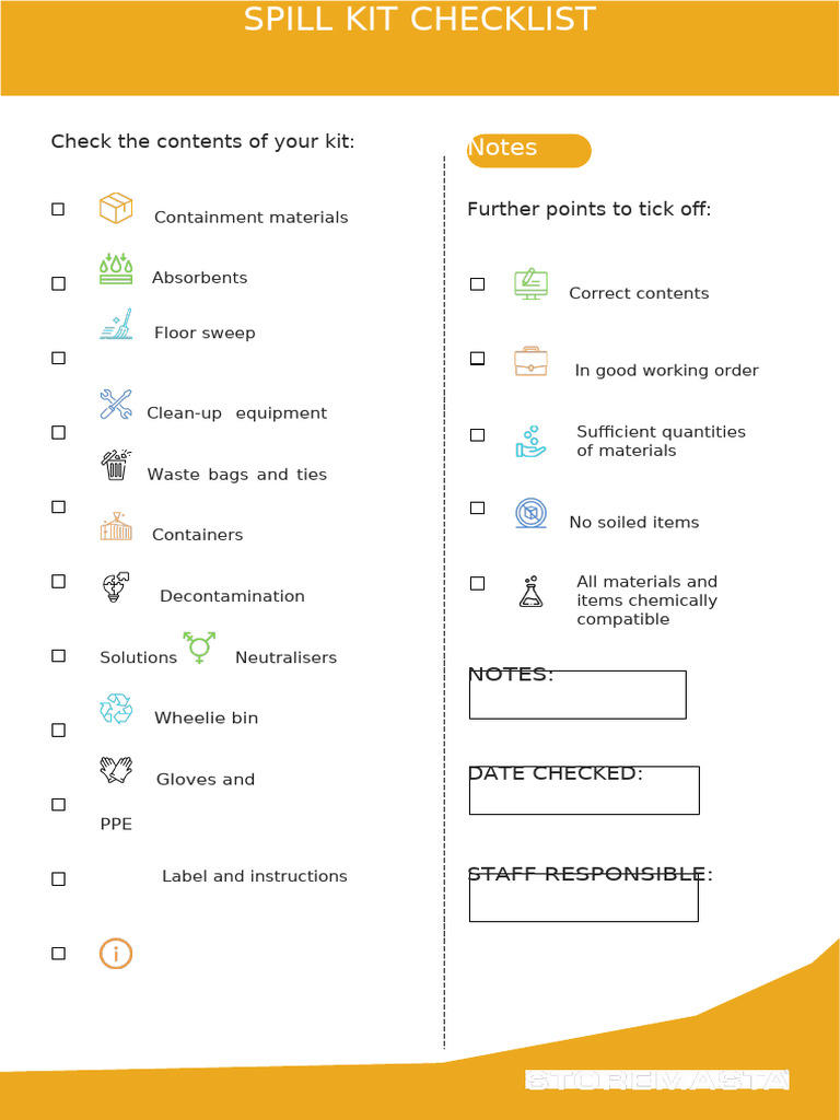 Storemasta-Spill-Kit-Checklist-2023 (1) | PDF