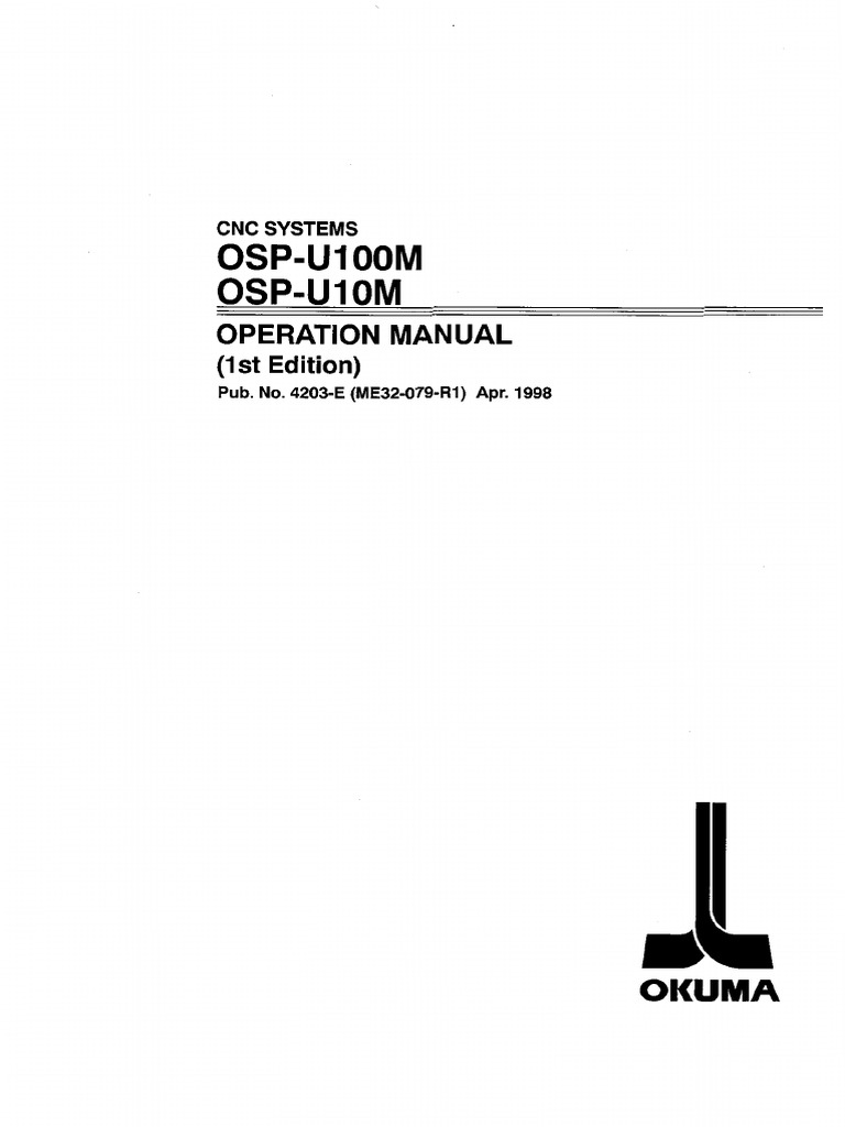 Okuma OSP-U100M Operation Manual | PDF | Computer File | Switch