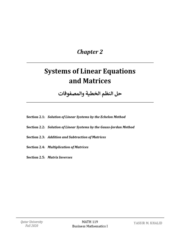 Chapter 2 (Solutions)(1) | PDF | Matrix (Mathematics) | System Of ...