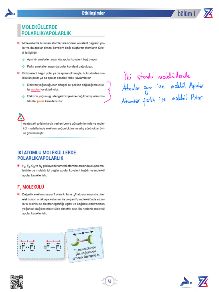9.sinif Kimya Polar Apolar Molekuller Konu Anlatimi | PDF