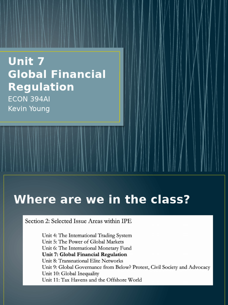 Global Financial Regulation Overview | PDF | Political Science | Economies