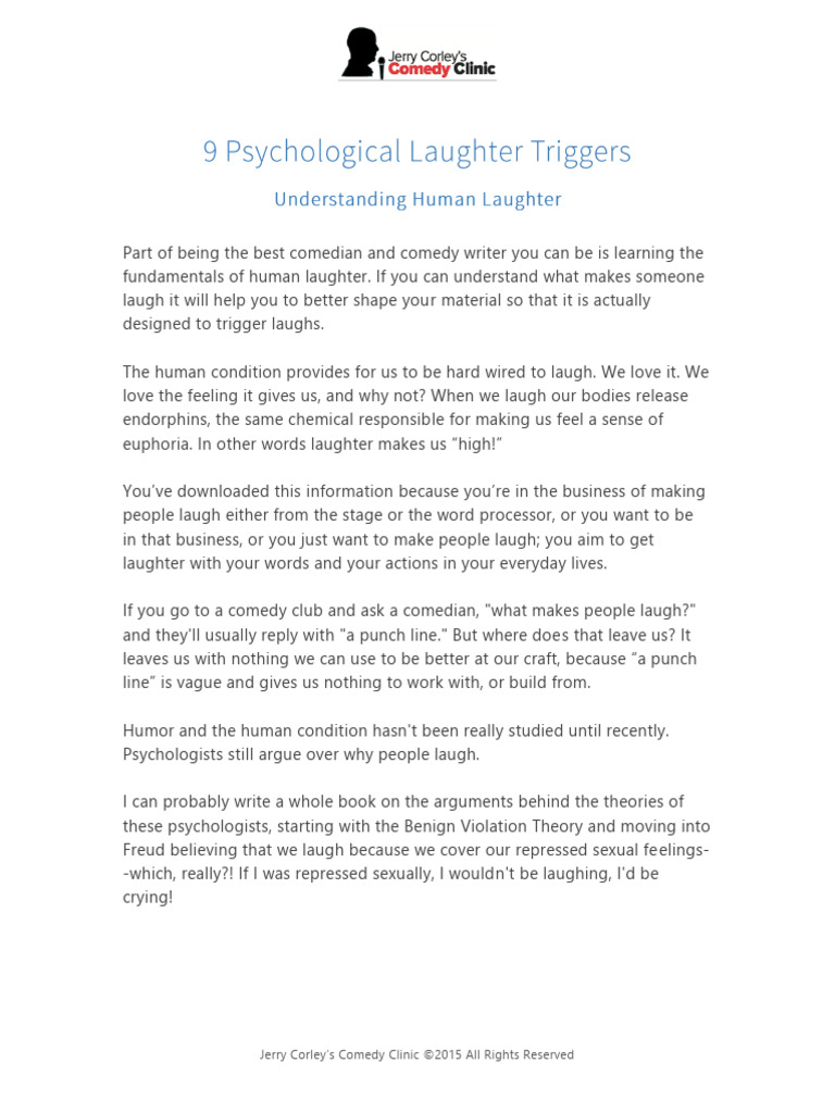 Understanding Laughter Triggers in Comedy | PDF | Laughter | Comedy