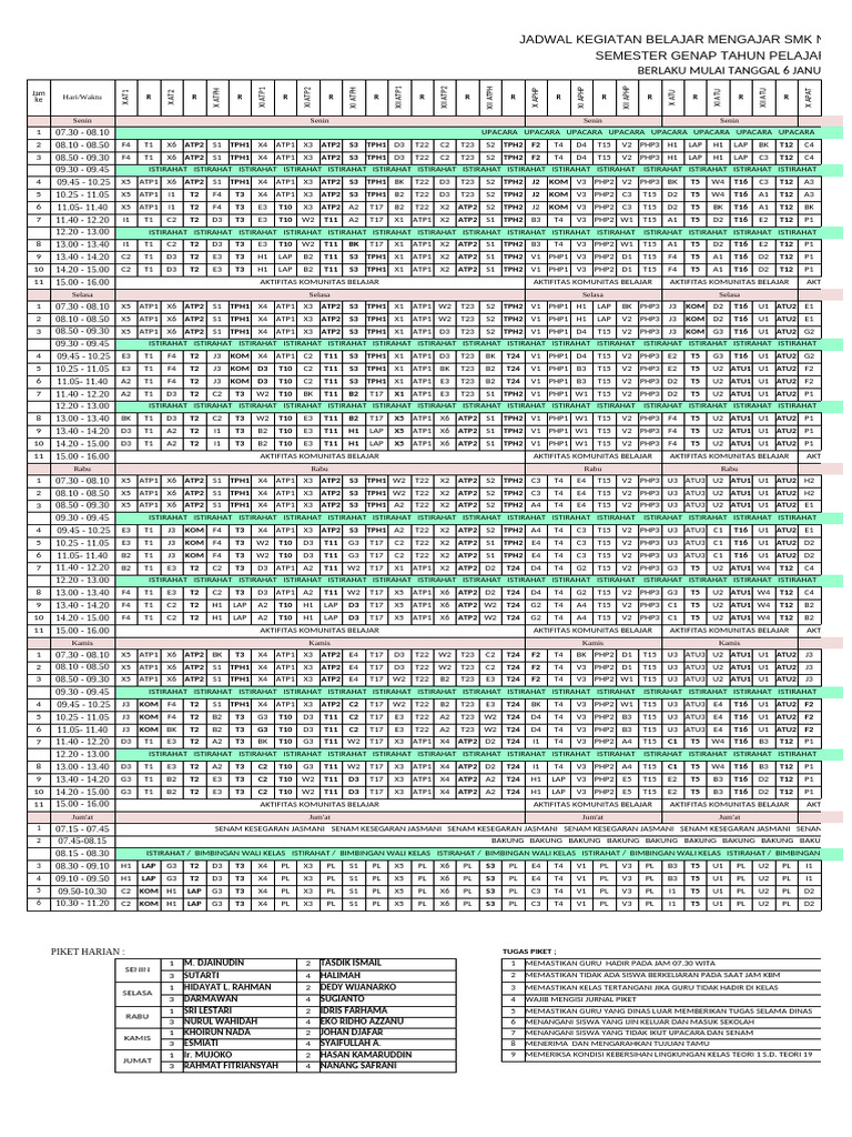 Jadwal - Genap 2024-2025 - 1 | PDF