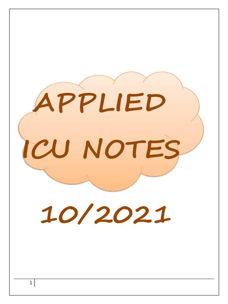 ICU Notes Dr.akram | PDF
