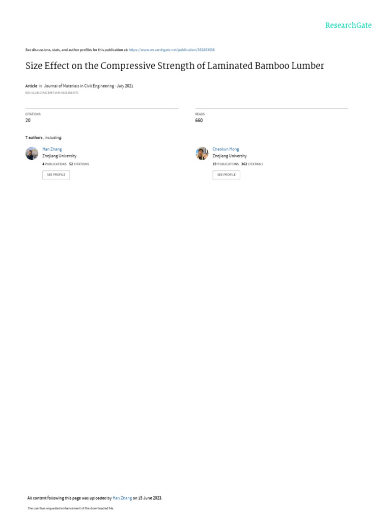 Size Effectonthe Compressive Strengthof Laminated Bamboo Lumber | PDF ...