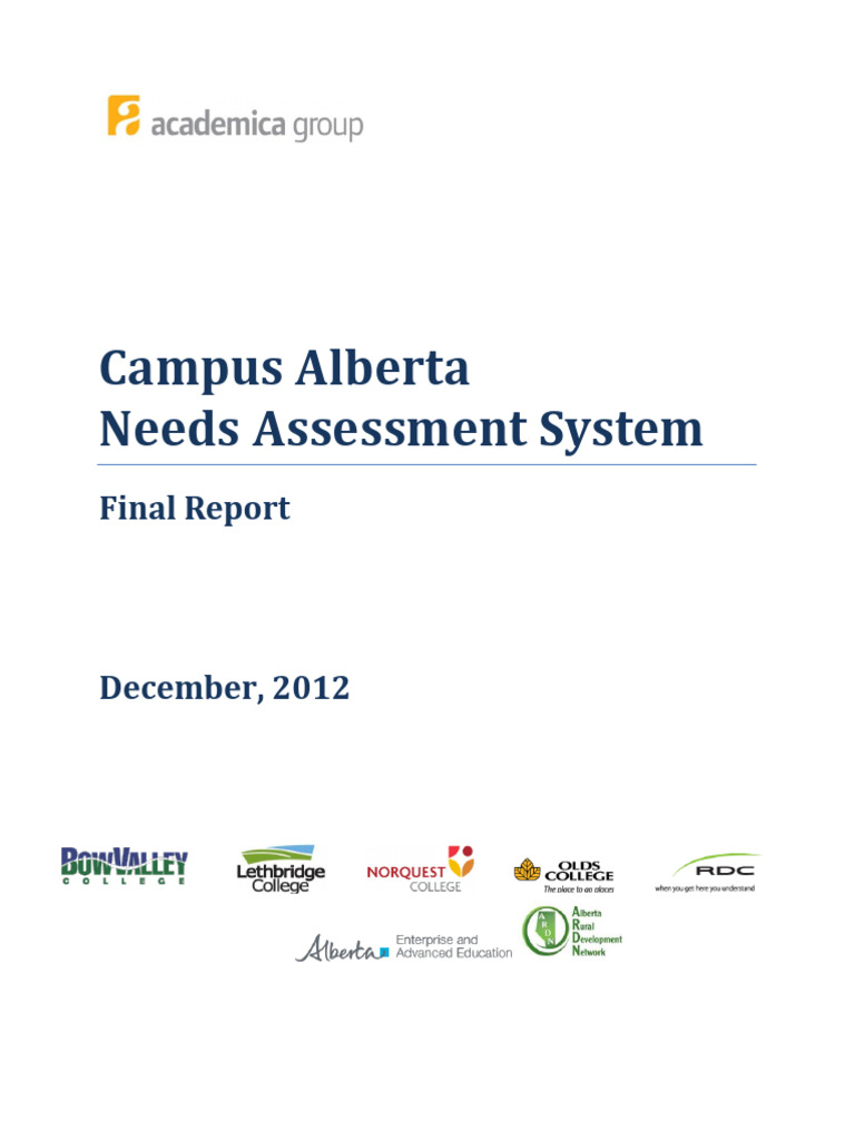 Campus Alberta Needs Assessment Report | PDF | Adult Education | Survey ...