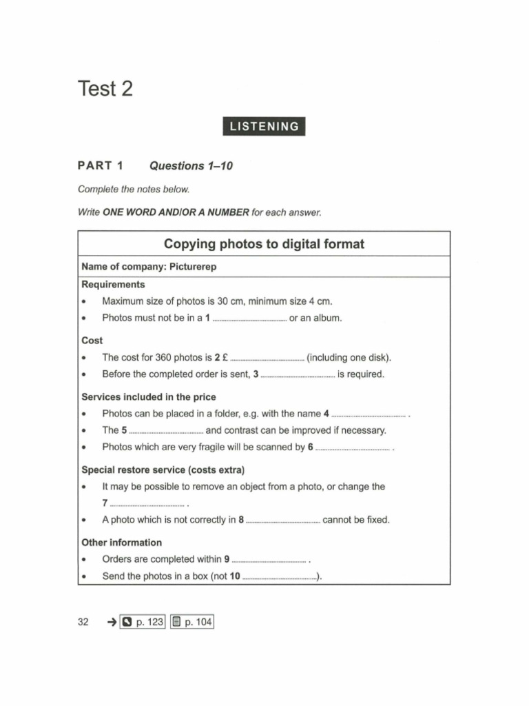 Cam 16 - Listening - Test 2 and Script | PDF | Physical Fitness | Dream