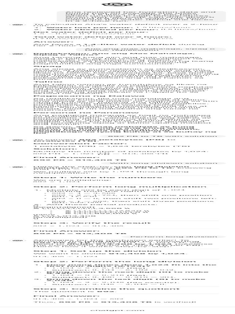 Hydration Deficit Calculation | PDF