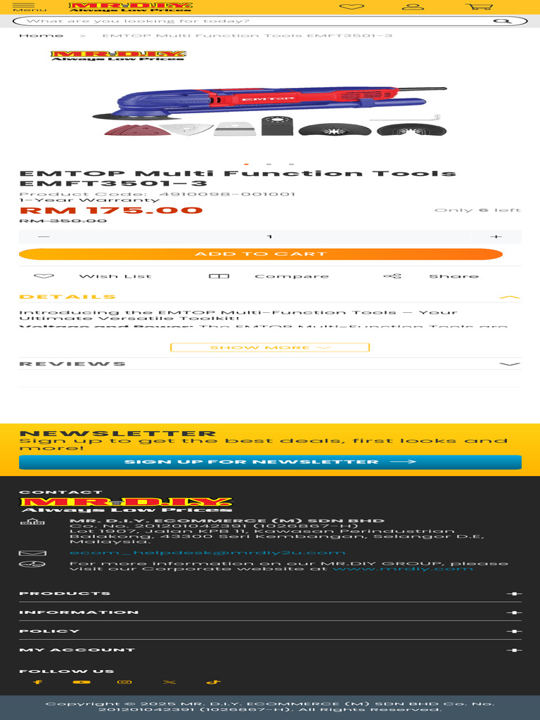 Emtop Multi Function Tools Emft3501-3 Mr.diy | PDF
