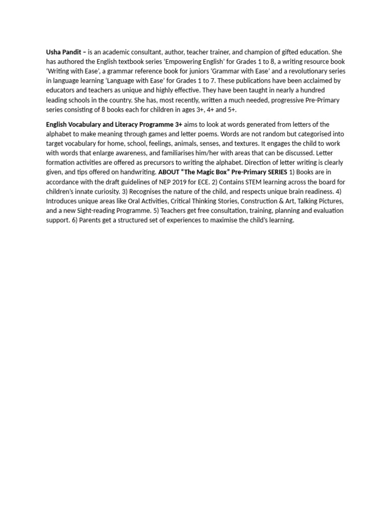 Usha Pandit's Empowering English Series | PDF