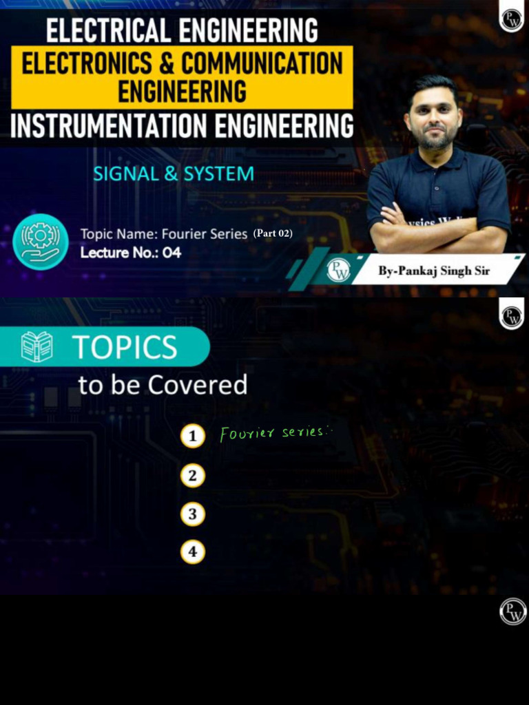 Fourier Series Part 02 Lec 04 Class Notes Pdf