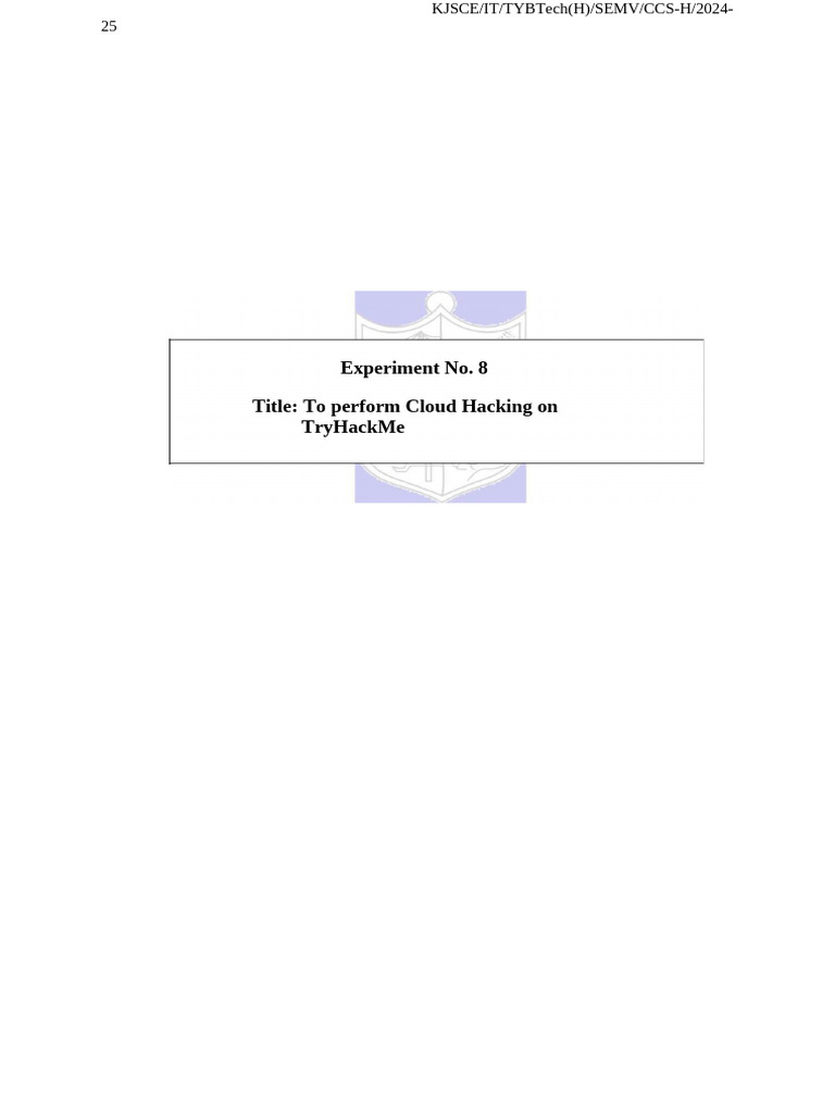 CCS Expt No 8-25 | PDF