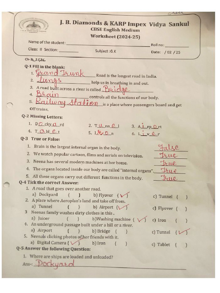 G. K ch-24, 25,26, Ans, Key | PDF