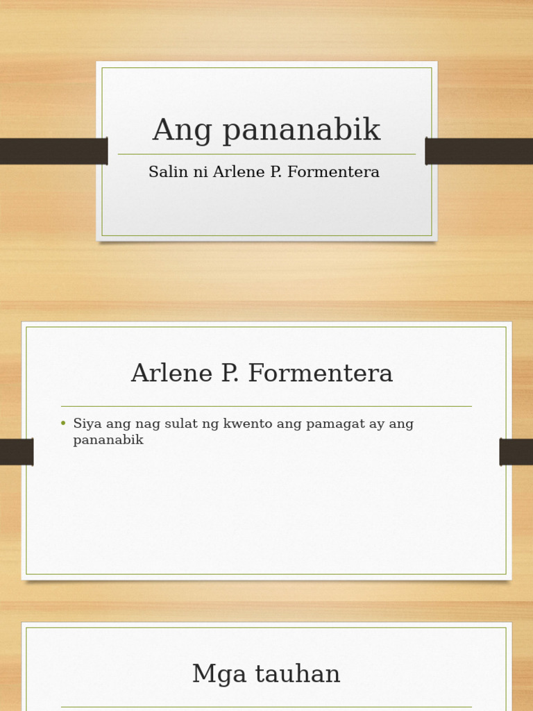 Ang Pananabik: Salin Ni Arlene P. Formentera | PDF