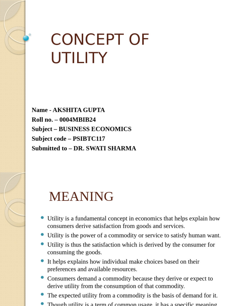 Understanding Utility in Economics | PDF | Utility | Scientific Theories