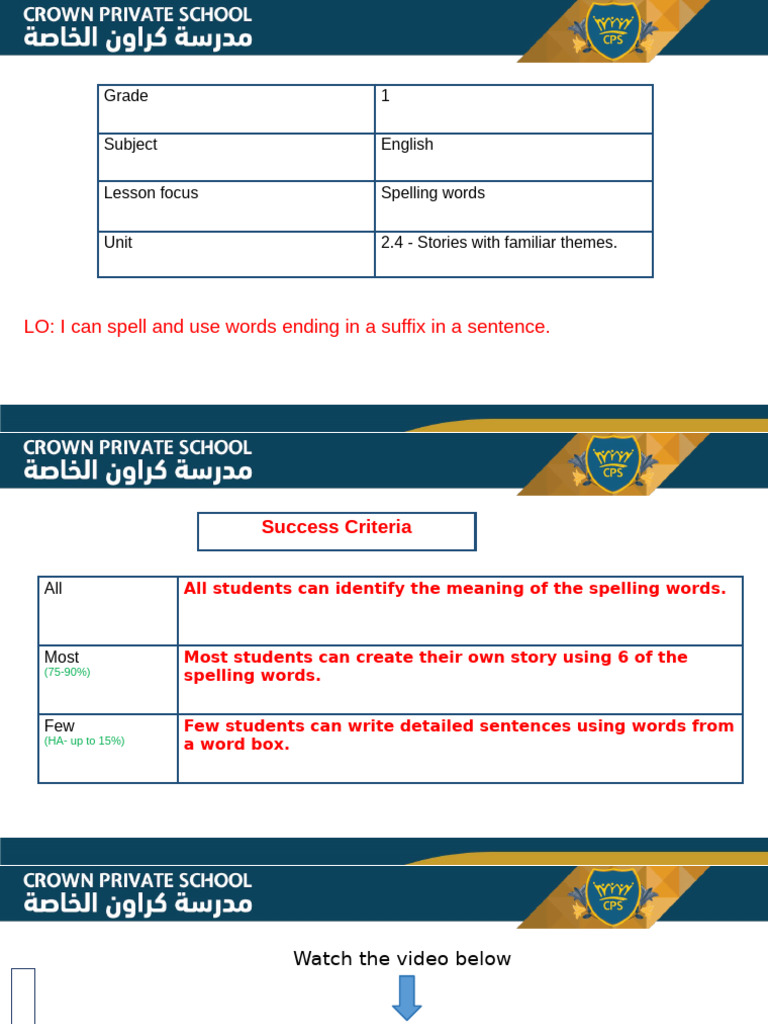 Grade 1 English Spelling Lesson Plan | PDF | Human Communication | Learning