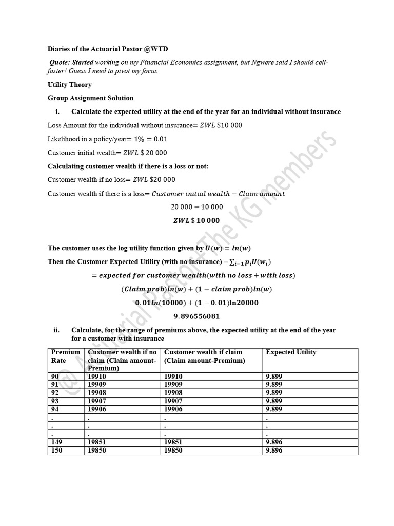 Financial Economics Final Summary Exam Tips @actuarial Pastor-WTD | PDF | Risk | Microeconomics