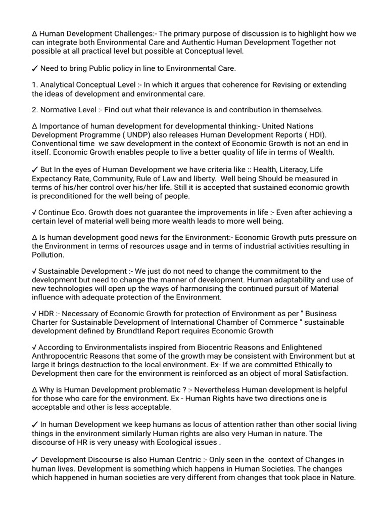 Human Development - Friend or Foe To Environmental | PDF ...