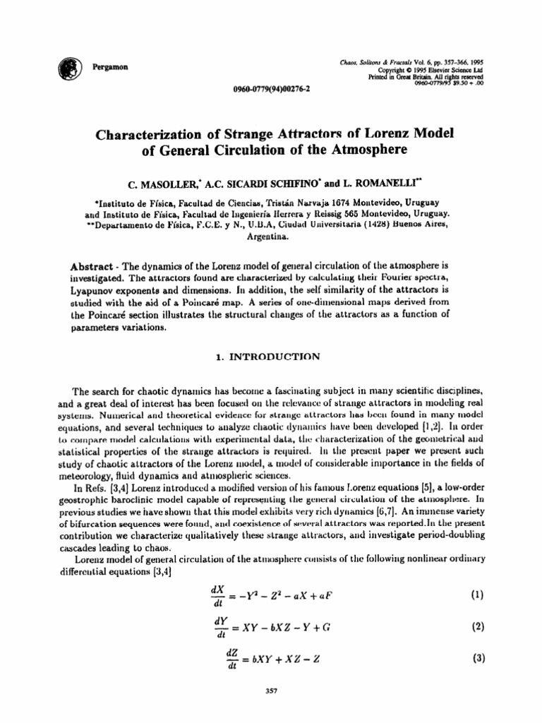 Characterization of Strange Attractors of Lorenz Model | PDF | Chaos Theory | Attractor