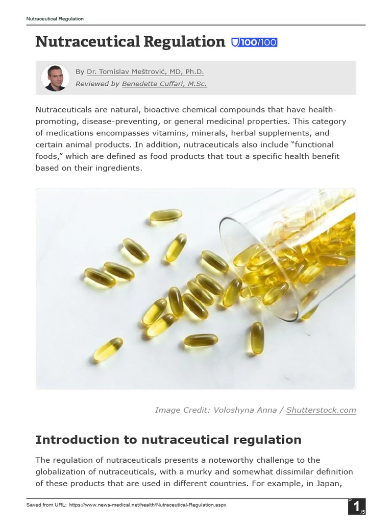 Nutraceutical Regulation | PDF | Nutraceutical | Dietary Supplements