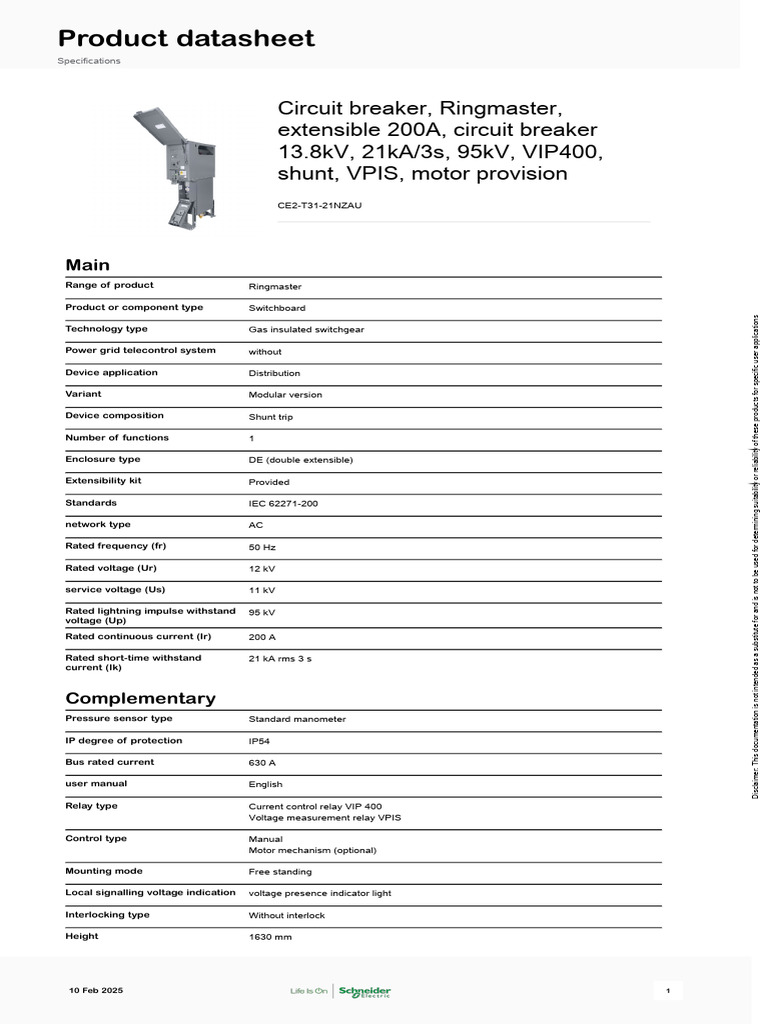 Ringmaster 200A Gas Insulated Switchgear | PDF | Voltage | Relay