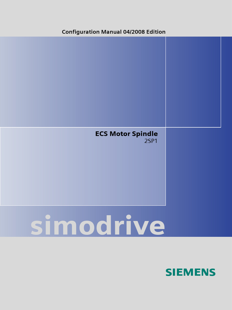 Simodrive ECS Motor Spindle 2SP1- Configuration Manual | PDF ...