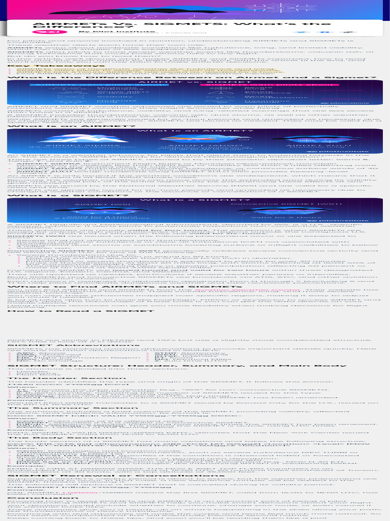 AIRMETs vs SIGMETs: Key Differences | PDF | Thunderstorm | Vortices