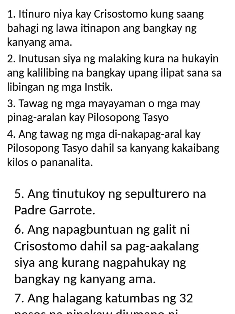 Quiz Kabanata 16-20 | PDF