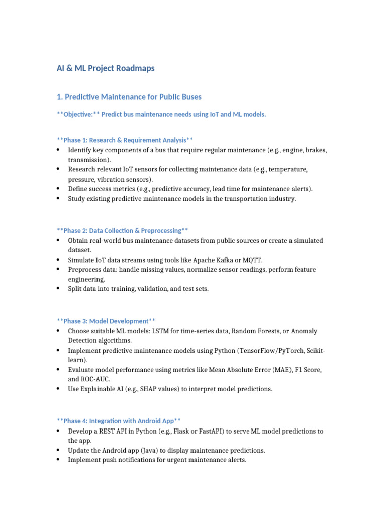 AI ML Project Roadmaps | PDF