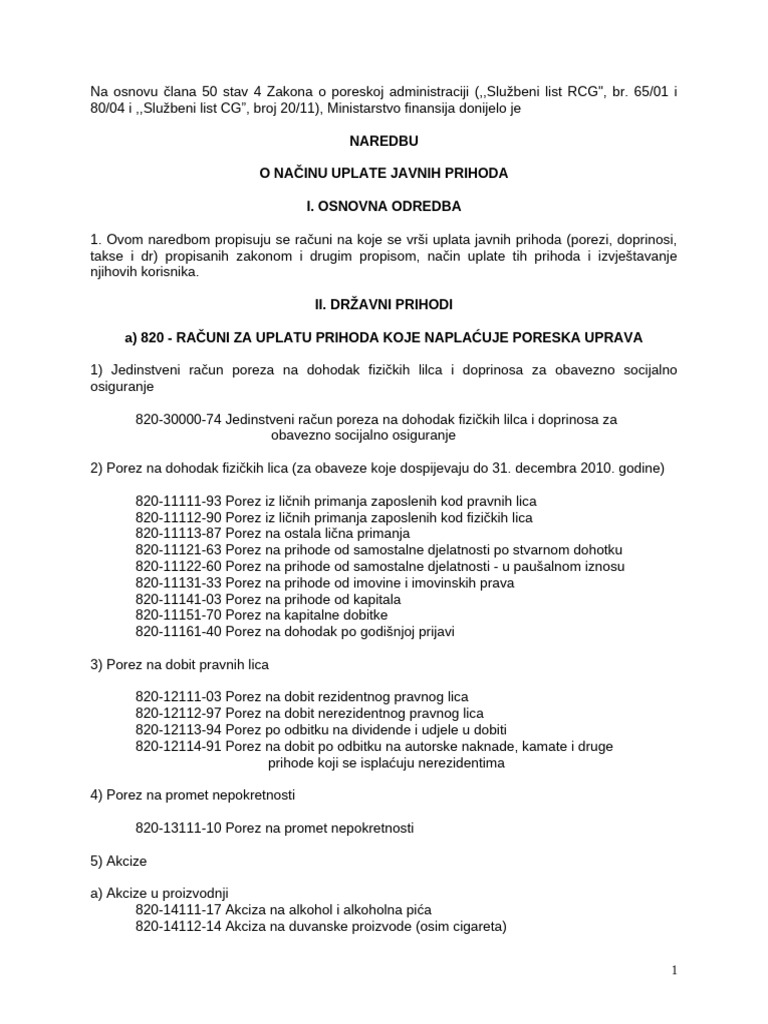 naredba-o-nacinu-uplate-javnih-prihoda | PDF