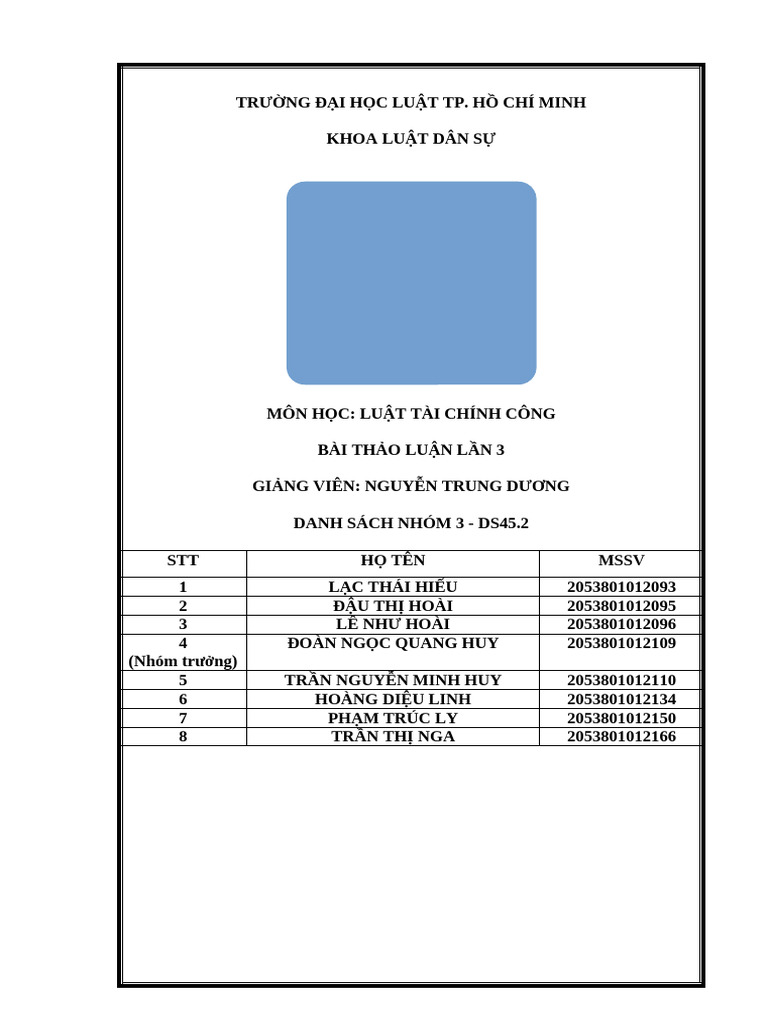 TCC Nhóm 3 Thảo luận lần 3 DS45.2 | PDF