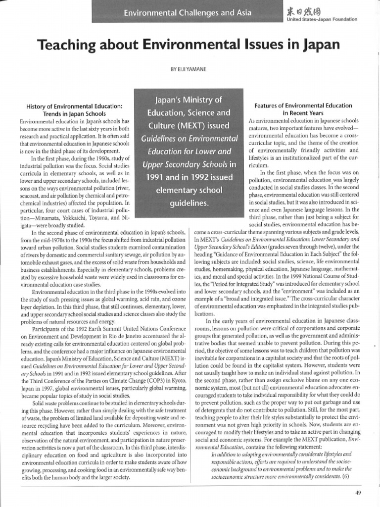 Teaching About Environmental Issues in Japan | PDF