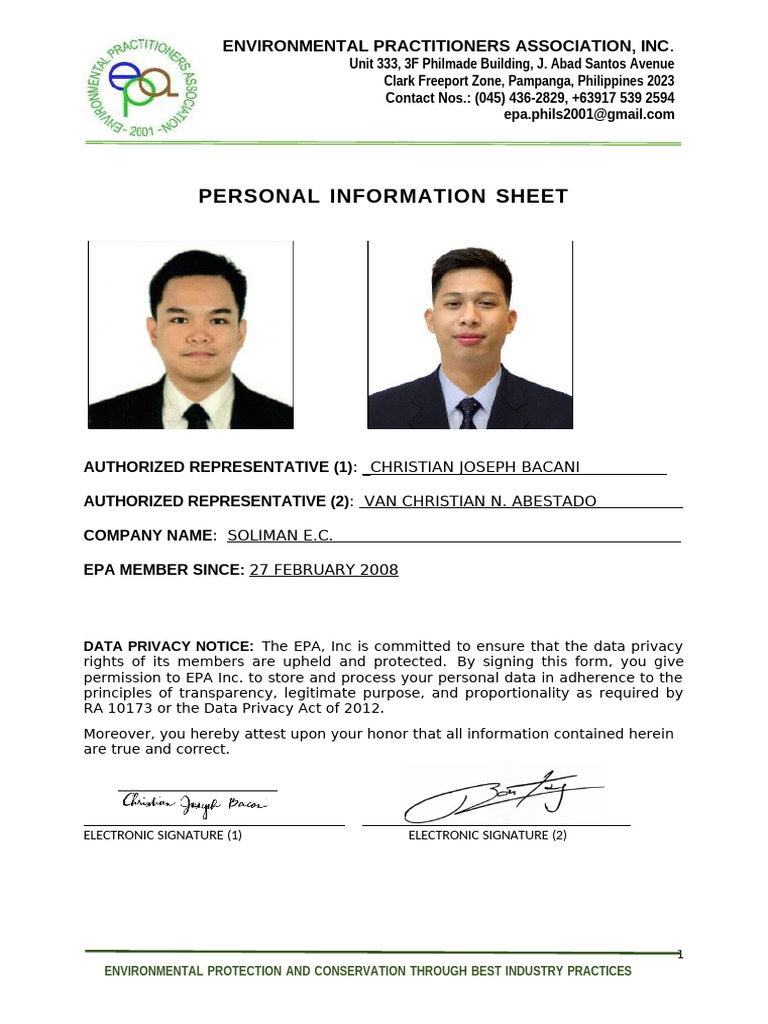 EPA ID FORM 2024_Soliman E.C. | PDF