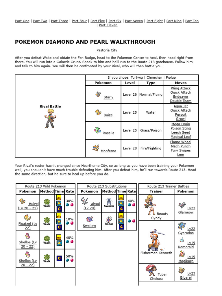 Pokémon Diamond Pearl Pastoria City Guide | PDF | Pokémon
