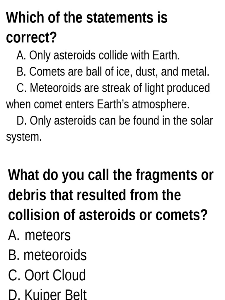 Group Activity #1-COmets | PDF | Meteoroid | Comet