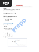 SSC Maths: Percentage Notes & Formulas | PDF