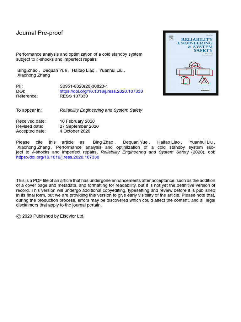 Journal Pre-Proof: Reliability Engineering and System Safety | PDF | Reliability Engineering ...