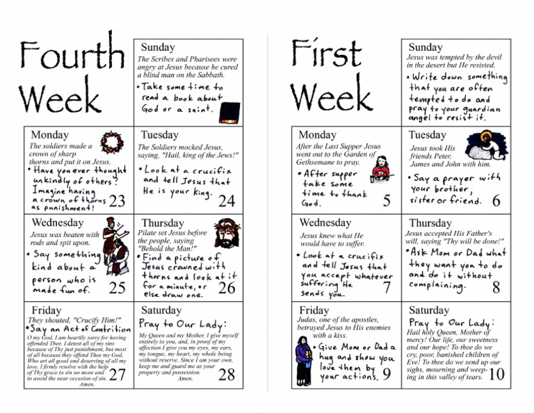Lent Calendar Pages 2 and 5 | PDF