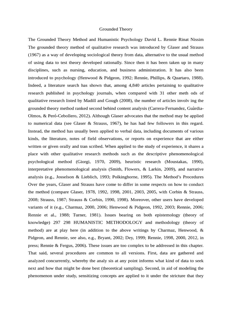 Grounded Theory | PDF | Qualitative Research | Psychology