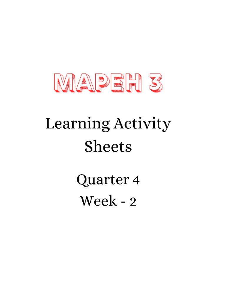 Mapeh 3 - q4 Module Week 2 | PDF