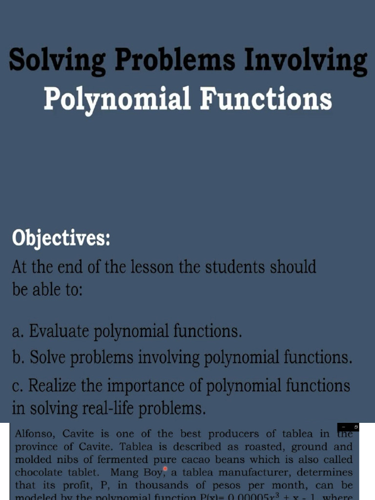 Application-of-Polynomial-Functions | PDF