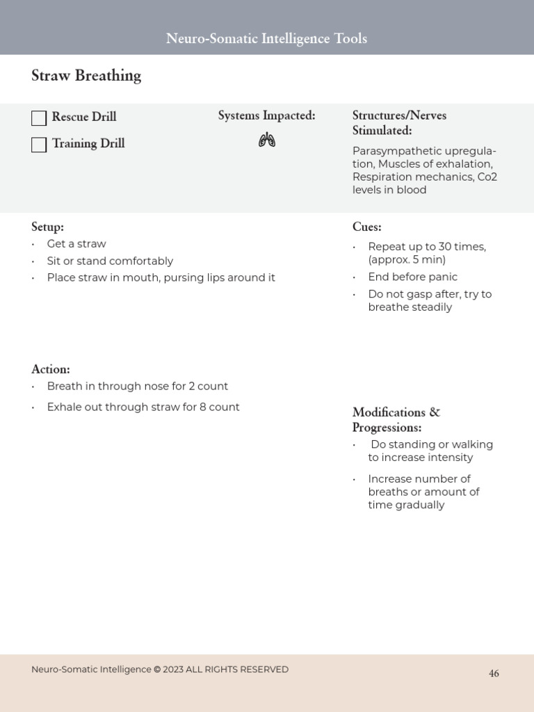Straw Breathing NSI Toolsheet | PDF