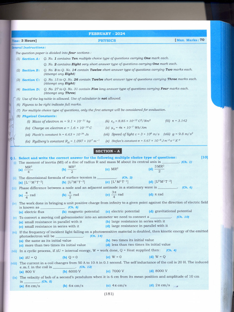 Phy-Feb-2024-Q Paper | PDF